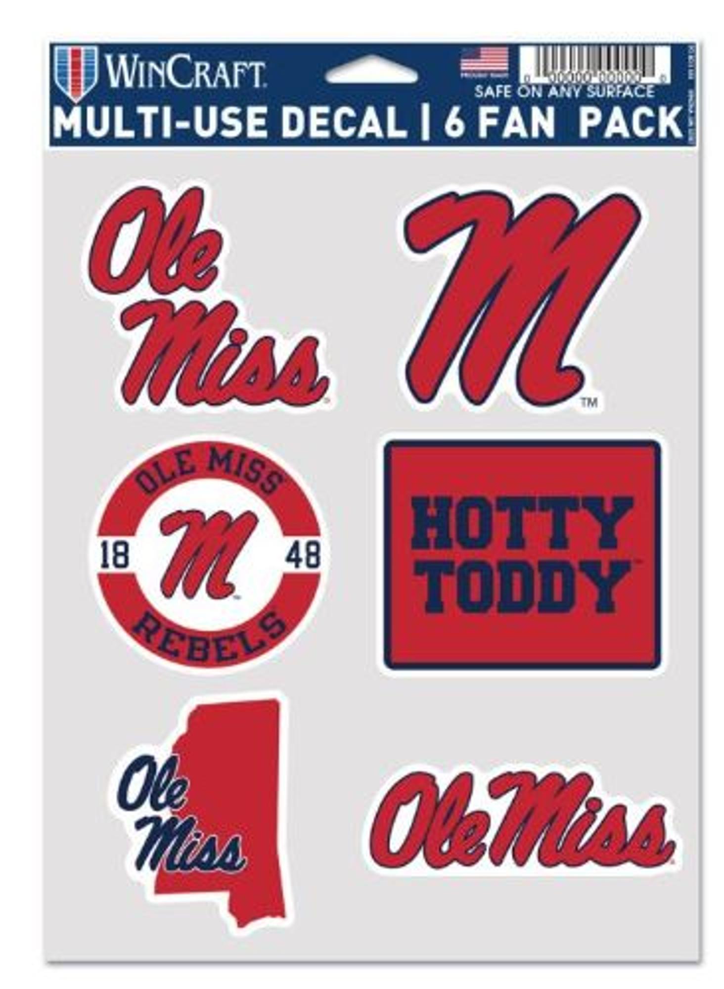 Ole Miss Rebels Multi Use Sticker Sheet 6pc | Rebel Bookstore