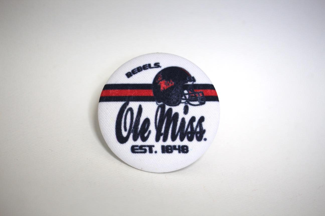 Ole Miss Helmet Fabric Fan Button | Rebel Bookstore