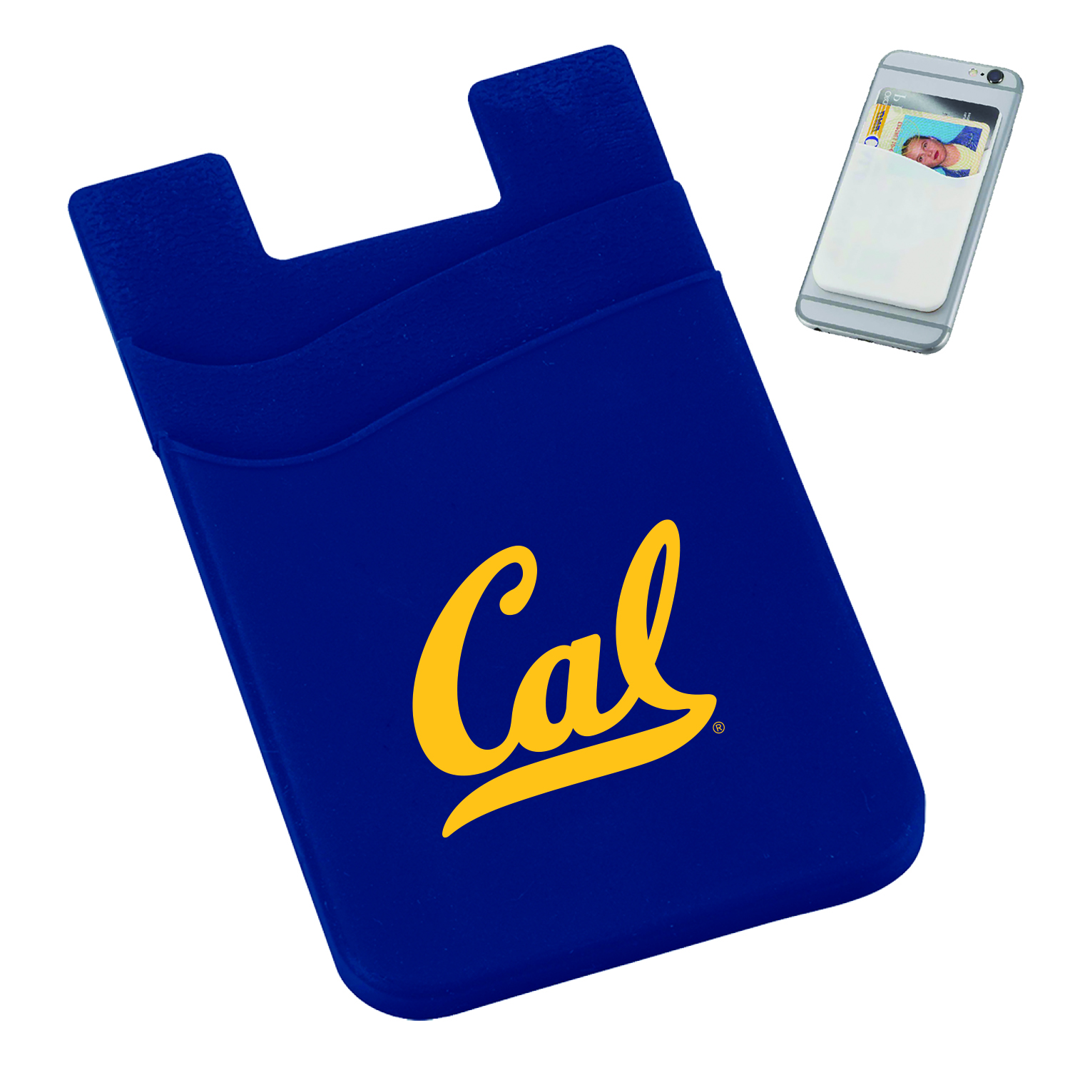 Dual Pocket Silicone Wallet Cal Logo | Cal Student Store