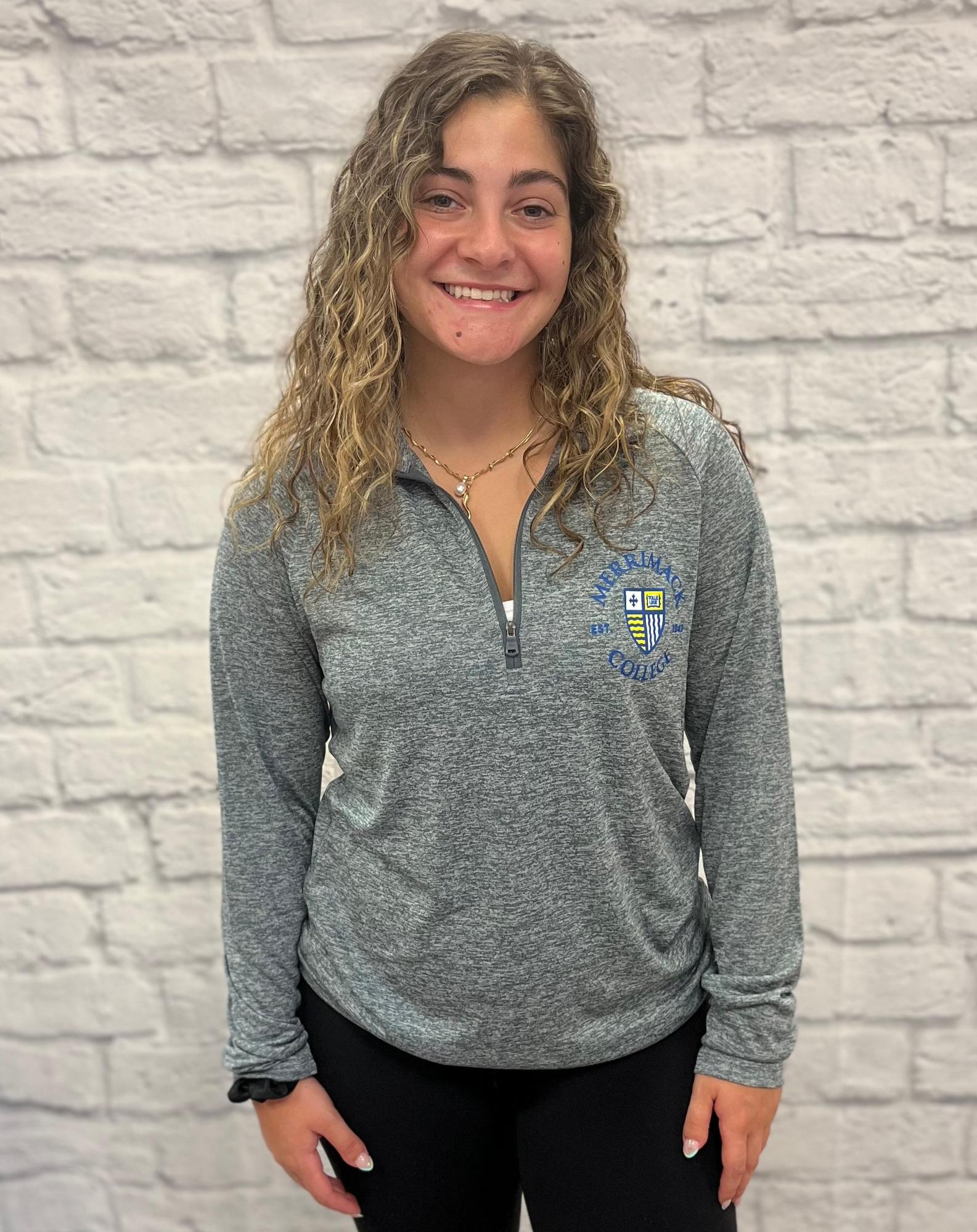 Merrimack Circle Shield Pitch Grey Tech Quarter Zip | Merrimack College ...