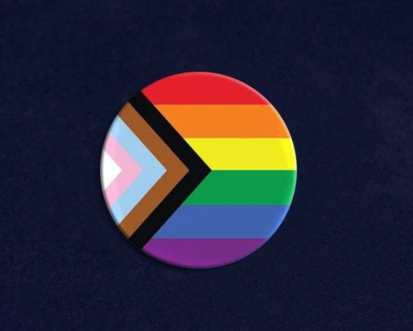 Progress Pride Flag Button Pin | Cal Student Store