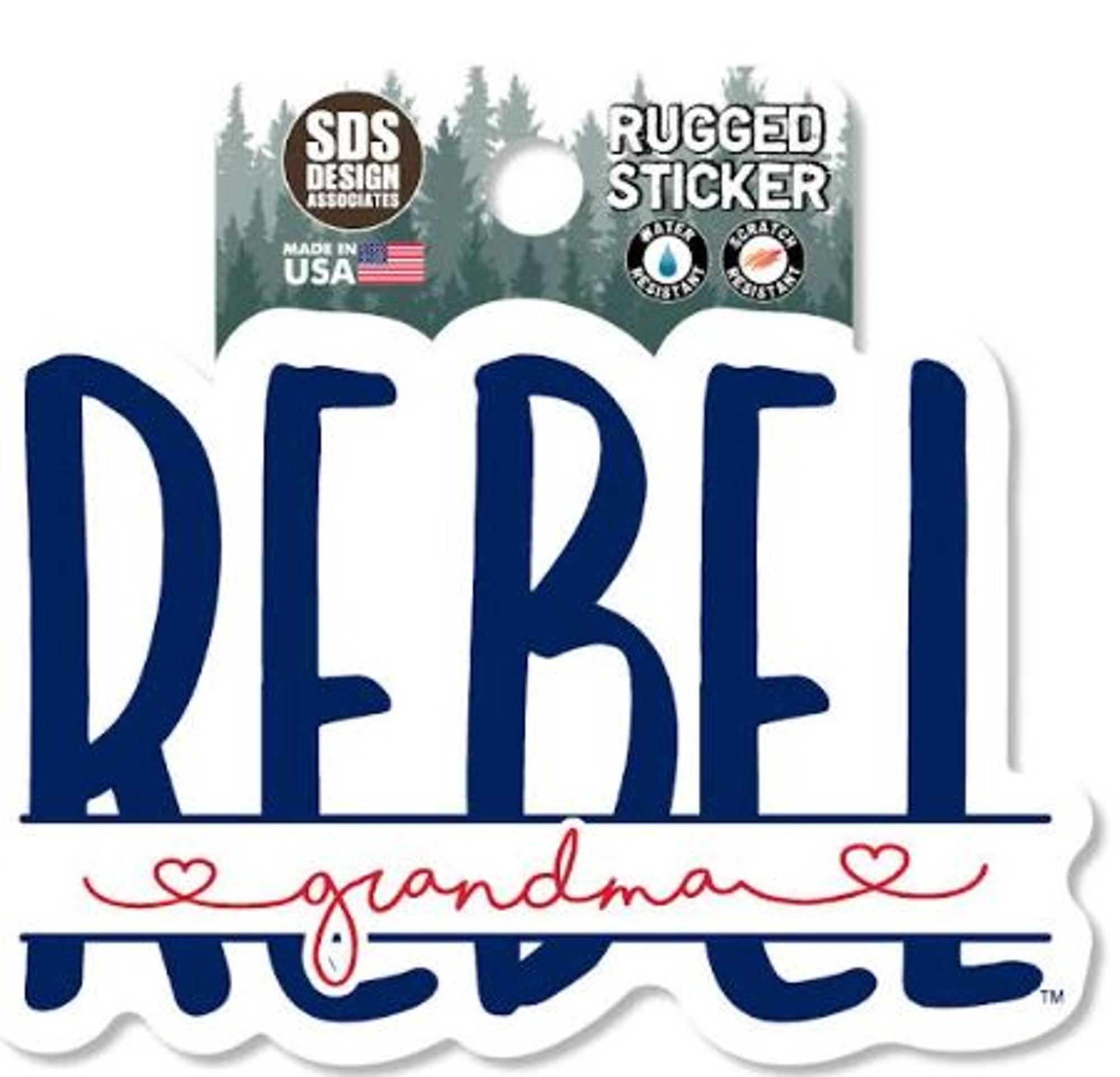 Ole Miss Rebel Grandma Rugged Sticker 3.5in | Rebel Bookstore