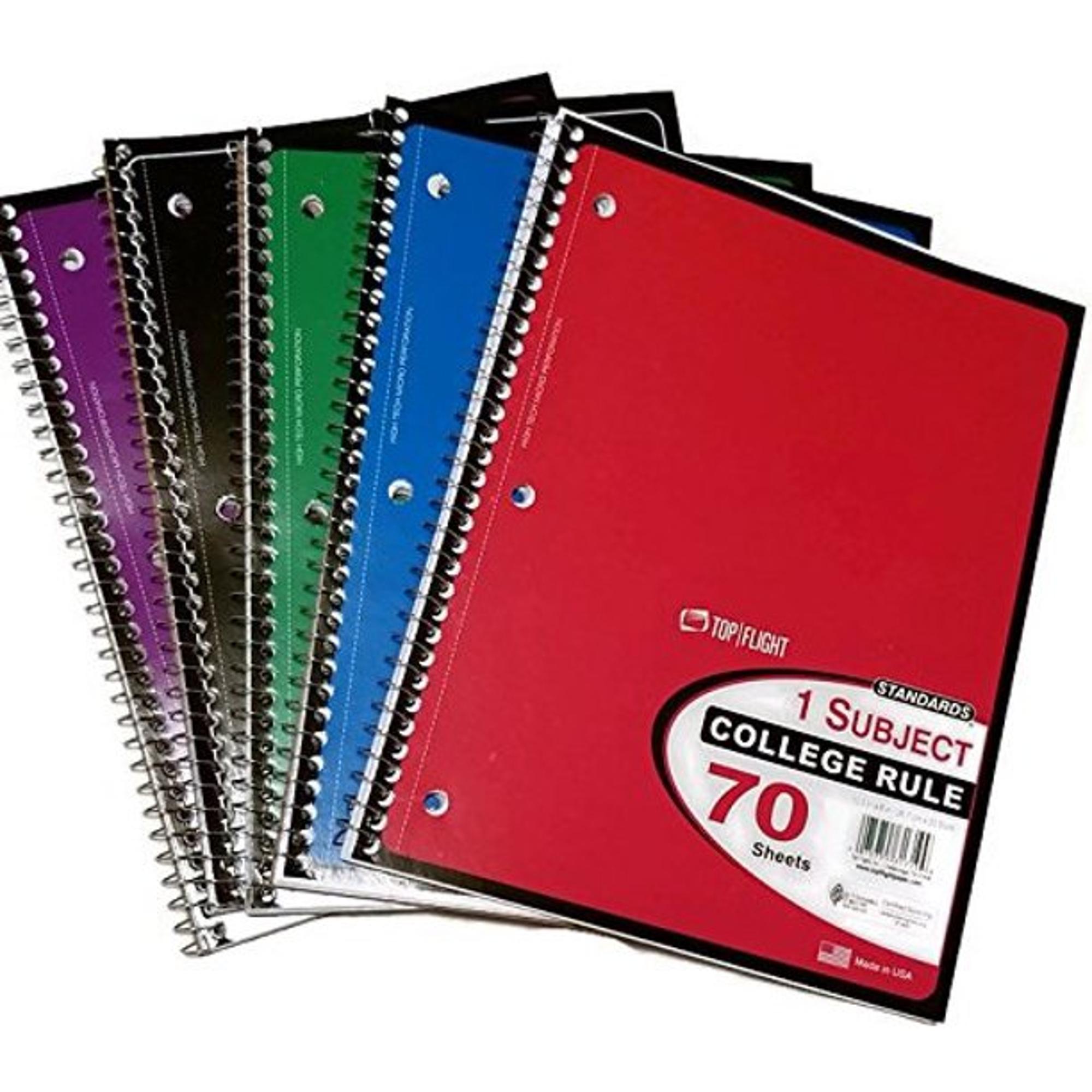Top Flight 1 Subject Spiral Notebook Campus Bookstore Fayetteville