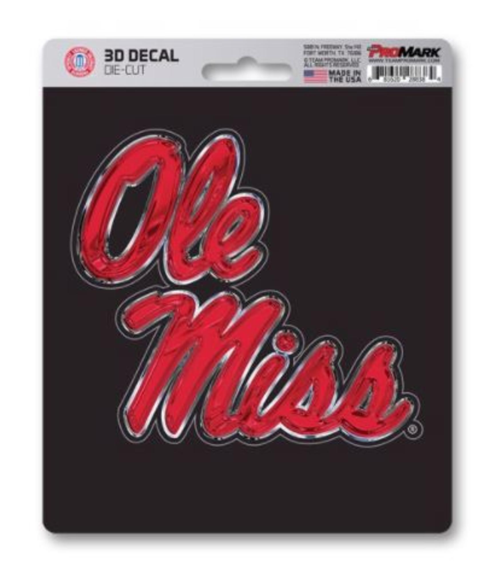 Ole Miss 3D Stacked Script Decal 4 x 4.5 | Rebel Bookstore