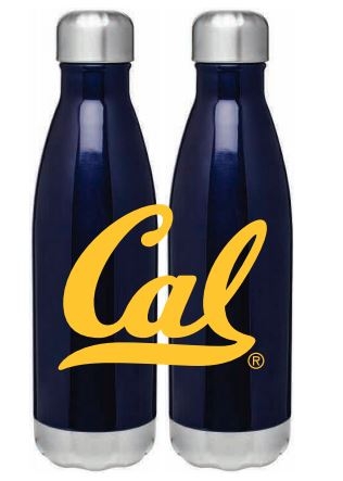 Metallic Blue 17oz. Force Bottle with gold ink cal logo | Cal Student Store